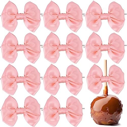 Pink Satin Ribbon Twist Tie Bows for Treat Bags 3.5" Baby Pink Bows for ...
