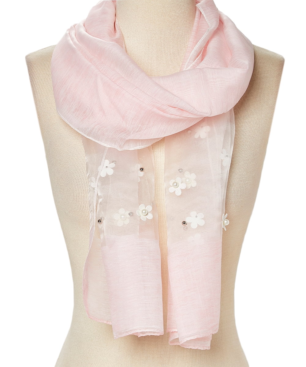 Pink Scarfs for Women Winter Fashion Lightweight Scarves Evening Prom ...