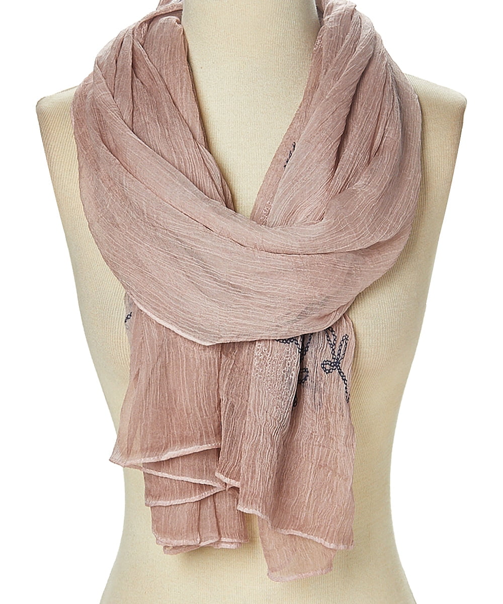 Pink Scarfs for Women Winter Summer Floral Scarves Lightweight Evening ...