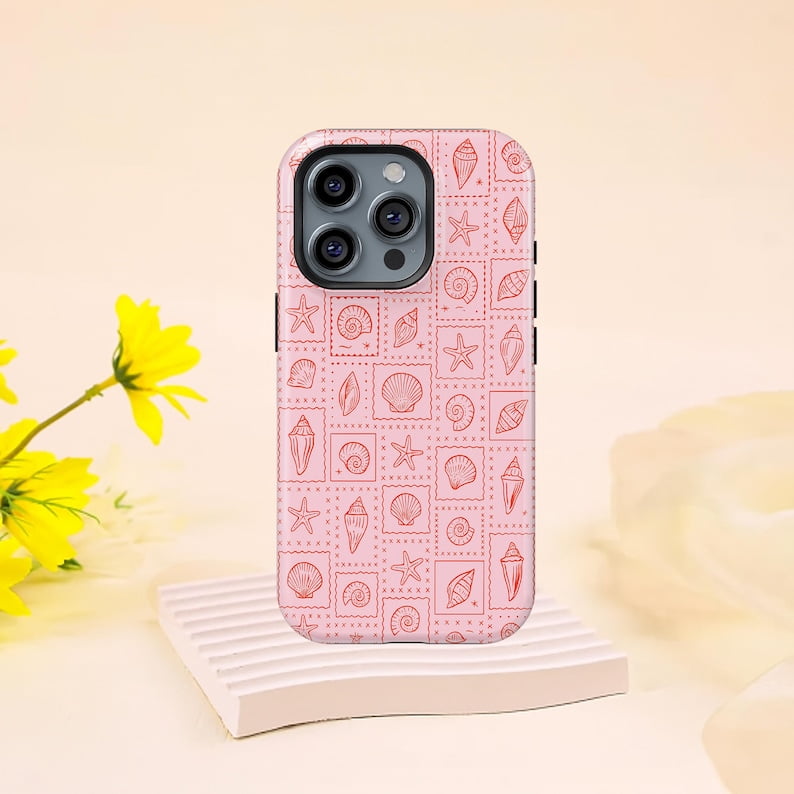 Pink Seashell Summer Coastal Italy Aesthetic Cute Beach Phone Case for ...