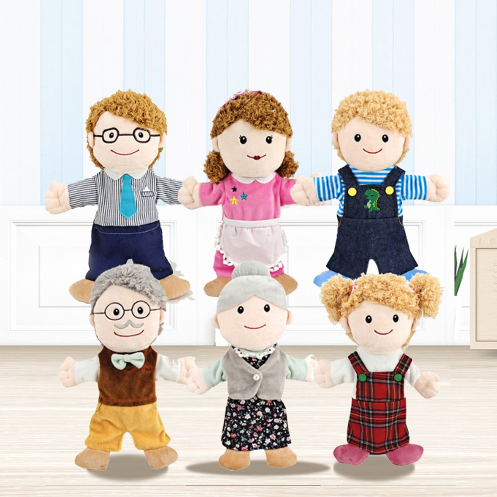 Pink Season 30cm Plush Hand Puppet Soft Lovely Family Member Cartoon ...