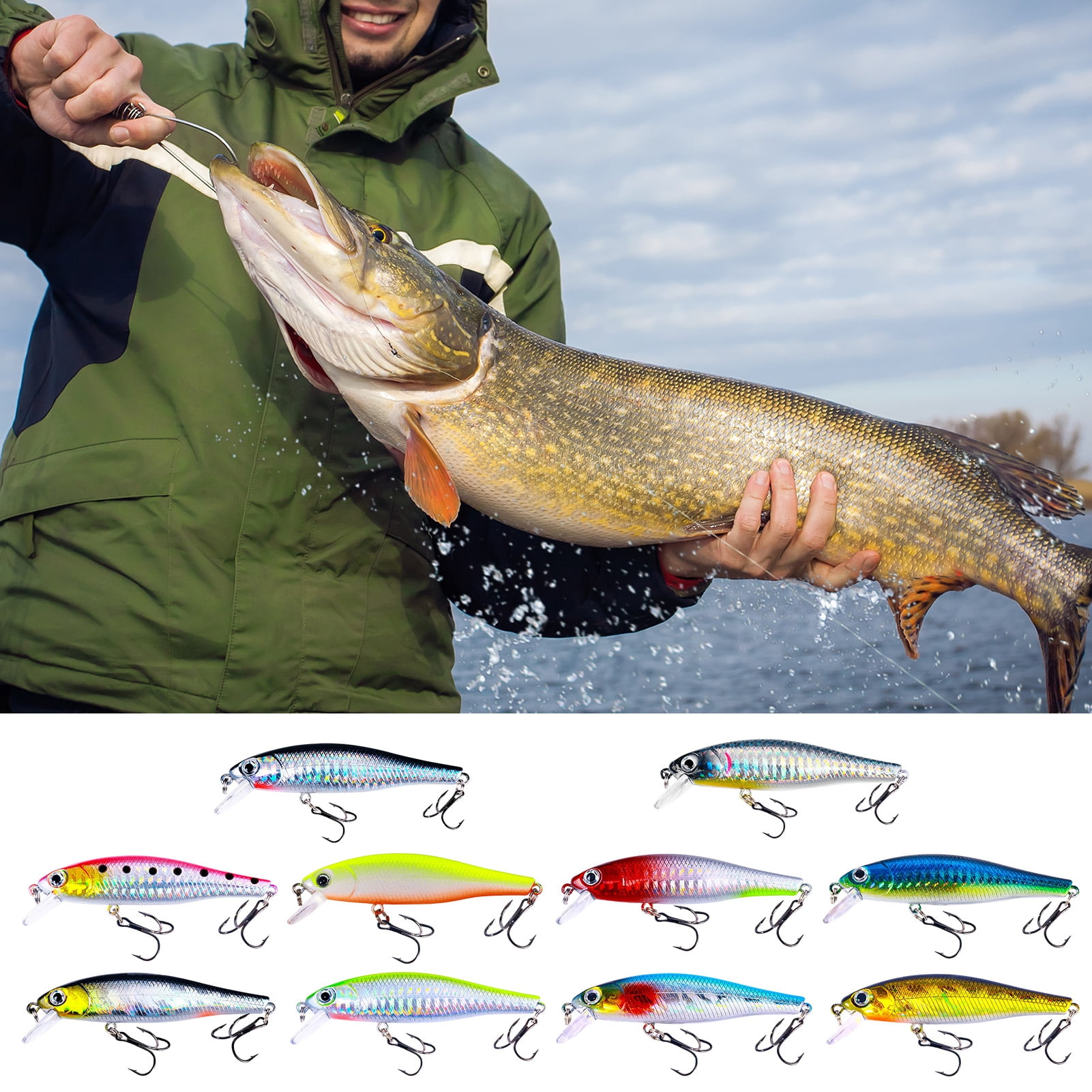 Pink Season 8.8cm Bionic Bait 3D Simulated Fisheyes Treble Hook ...