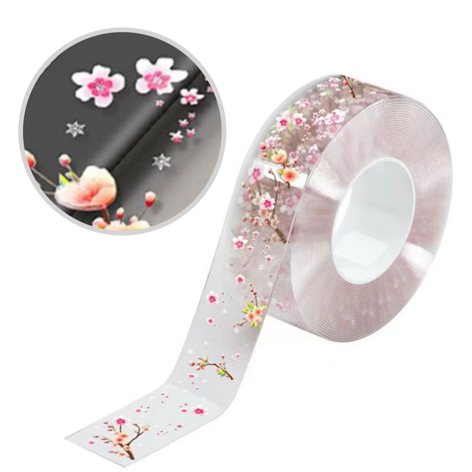 Pink Season Adhesive Tape Sealant Transparent Flower Print Adhesive ...