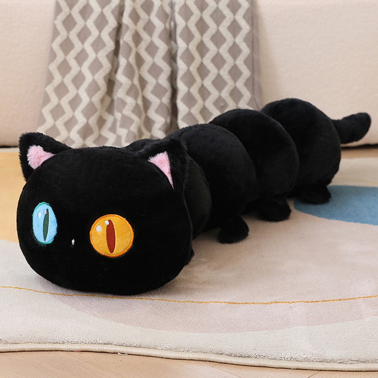 Pink Season Cat Plush Doll Cute Abnormal Pupil Caterpillar Body Long ...