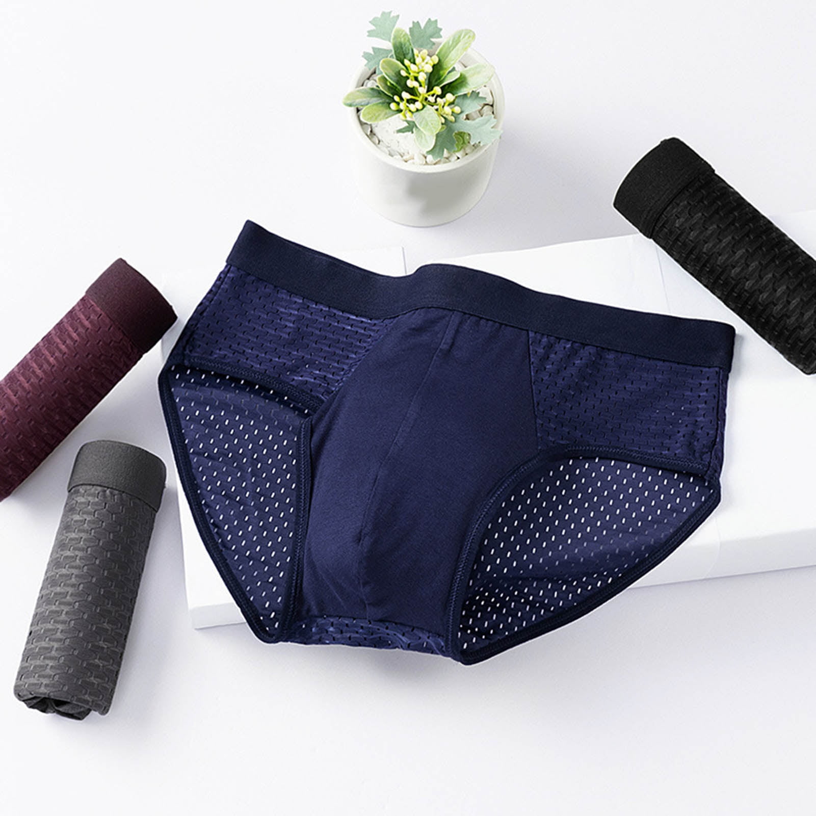 Pink Season Men Panties Breathable Stretchy Quick Dry Fine Mesh Non ...