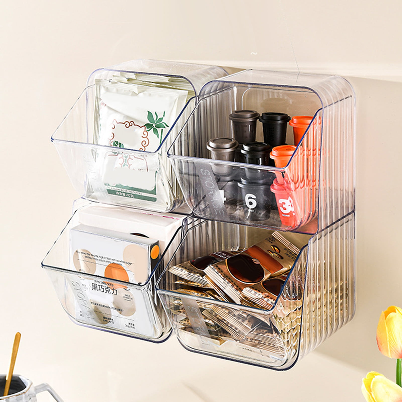 Pink Season Storage Box Punch Free Wall-mounted Dust-proof Large ...