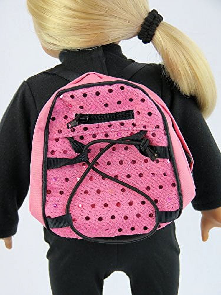 Pink Sequin Backpack For 18 Inch Dolls | American Fashion World ...
