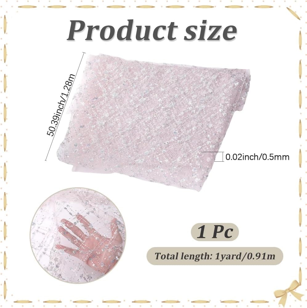 Pink Sequin Mesh Fabric Sparkle Glitter Tulle Net Lace Fabric by The ...