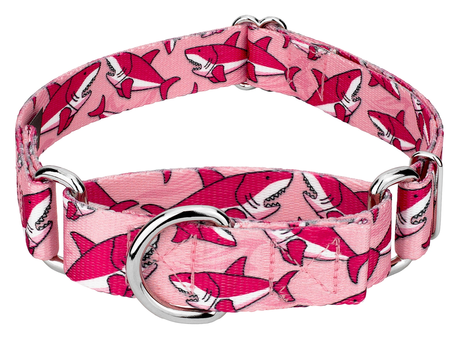Country Brook Petz® Pink Sharks Martingale Dog Collar, Extra Small ...