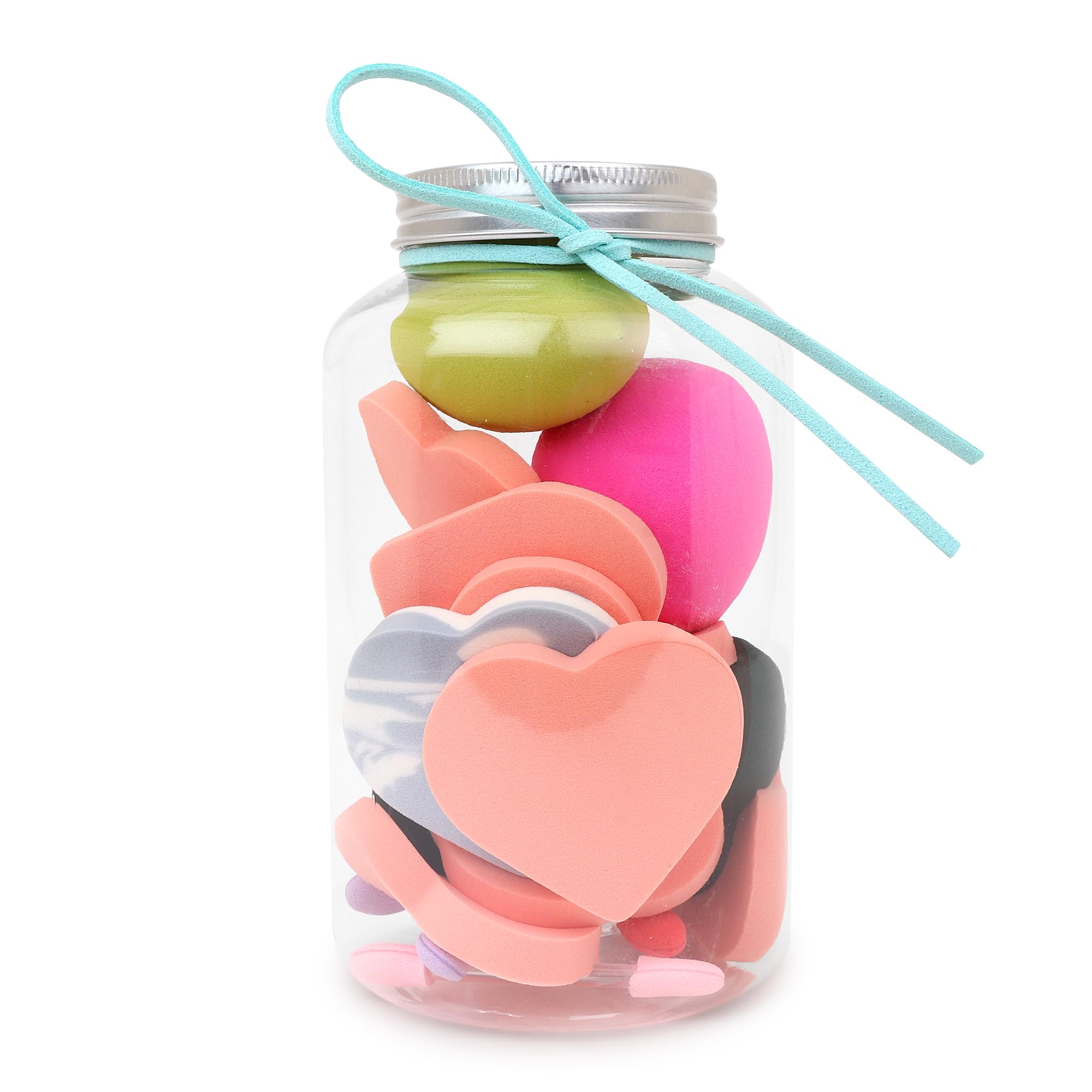 Pink Shimmer 15In1 Beauty Blender/Puff/Sponge Set With Jar - Pack Of 15 ...