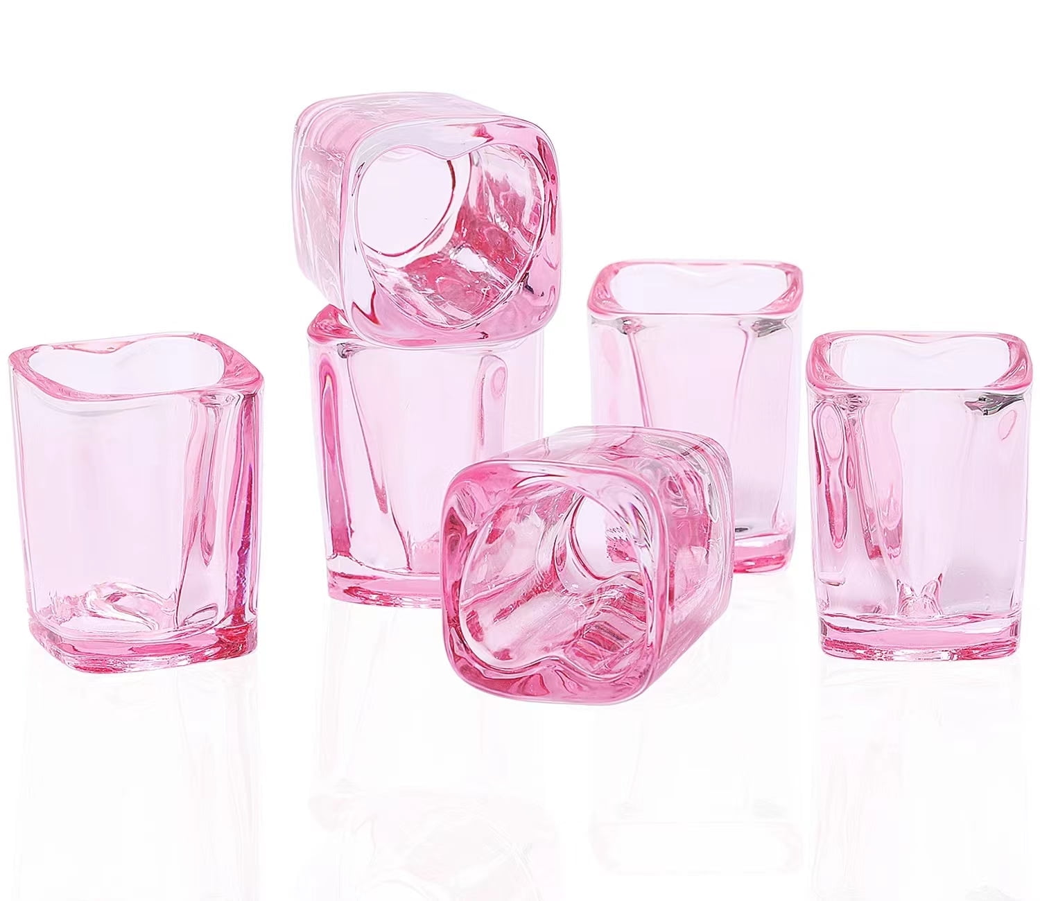 Pink Shot Glass Heart Shot Glasses 2oz,Cute Shot Glasses For Bar Cart ...