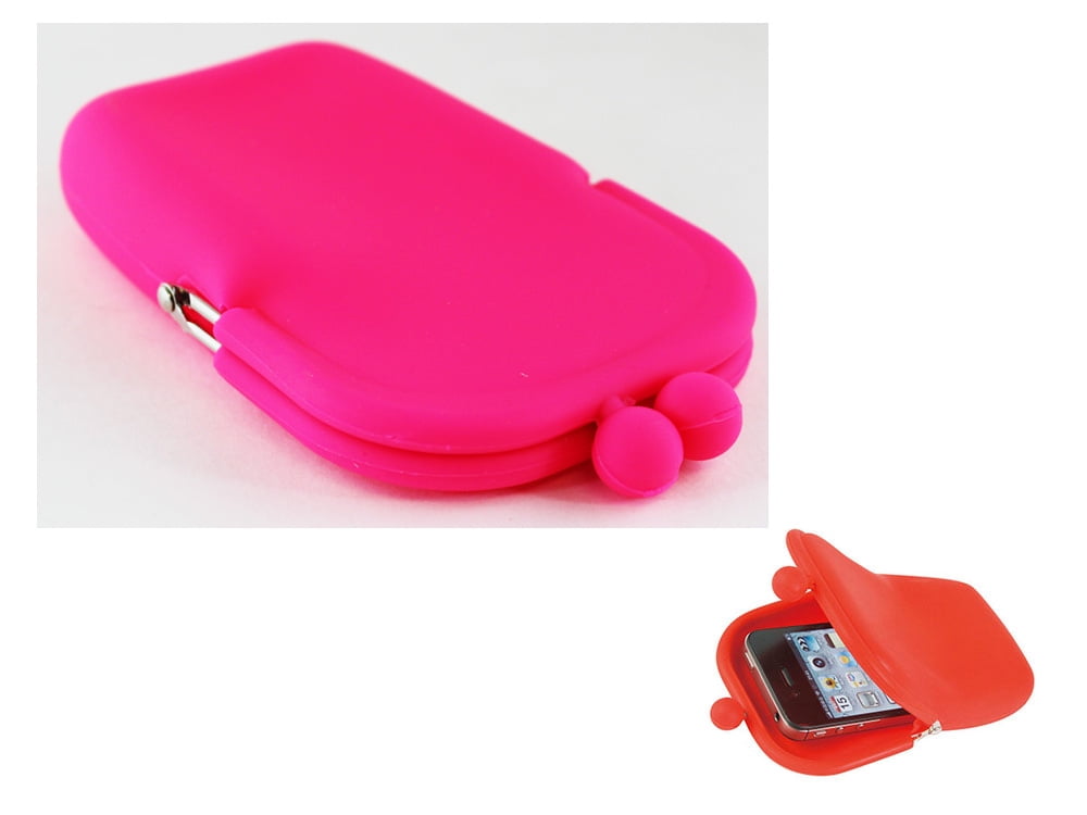 Pink Silicone Coin Purse - Multi-Purpose Silicone Pouch - Walmart.com