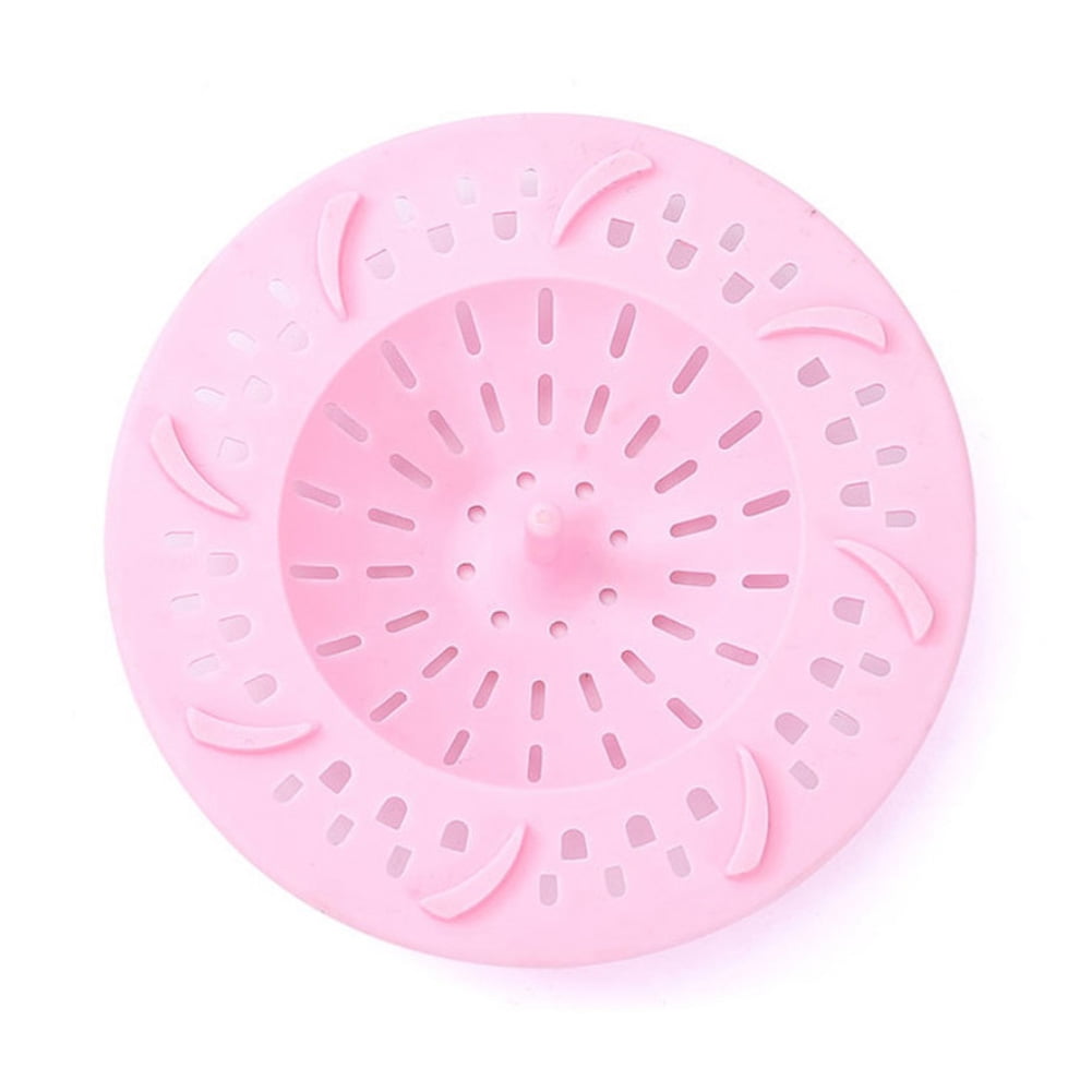 Pink Silicone Shower and Kitchen Sink Strainer with Handle for Bathroom ...