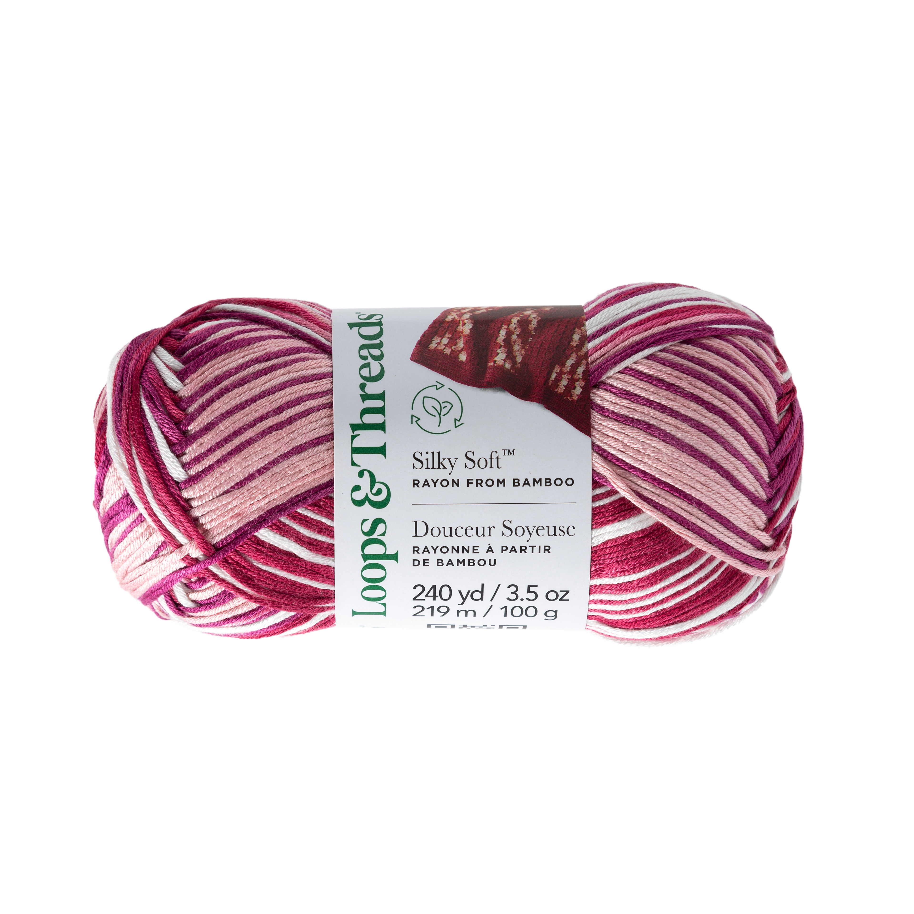 Loops & Threads Pink Silky Soft Multi Yarn - Light Weight Yarn for ...