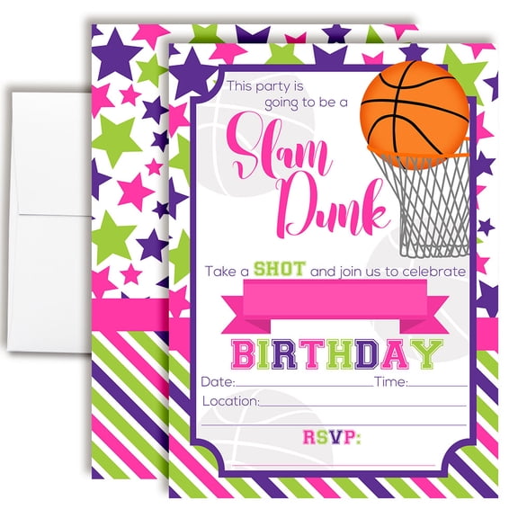 Basketball Invitations and Greeting Cards for Birthdays and Events