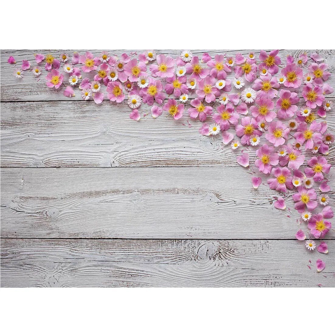 Pink Small Flower Wooden Board Floor Backdrop r Baby Shower Children ...