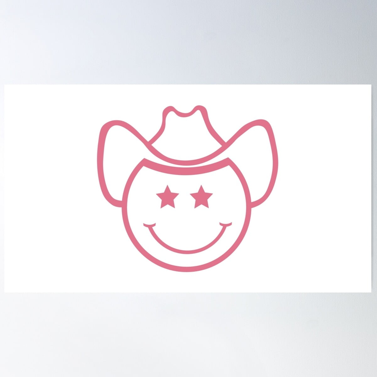 Pink Smiley Face Cowboy Hat Poster, 16x24 UNFRAMED - Walmart.com