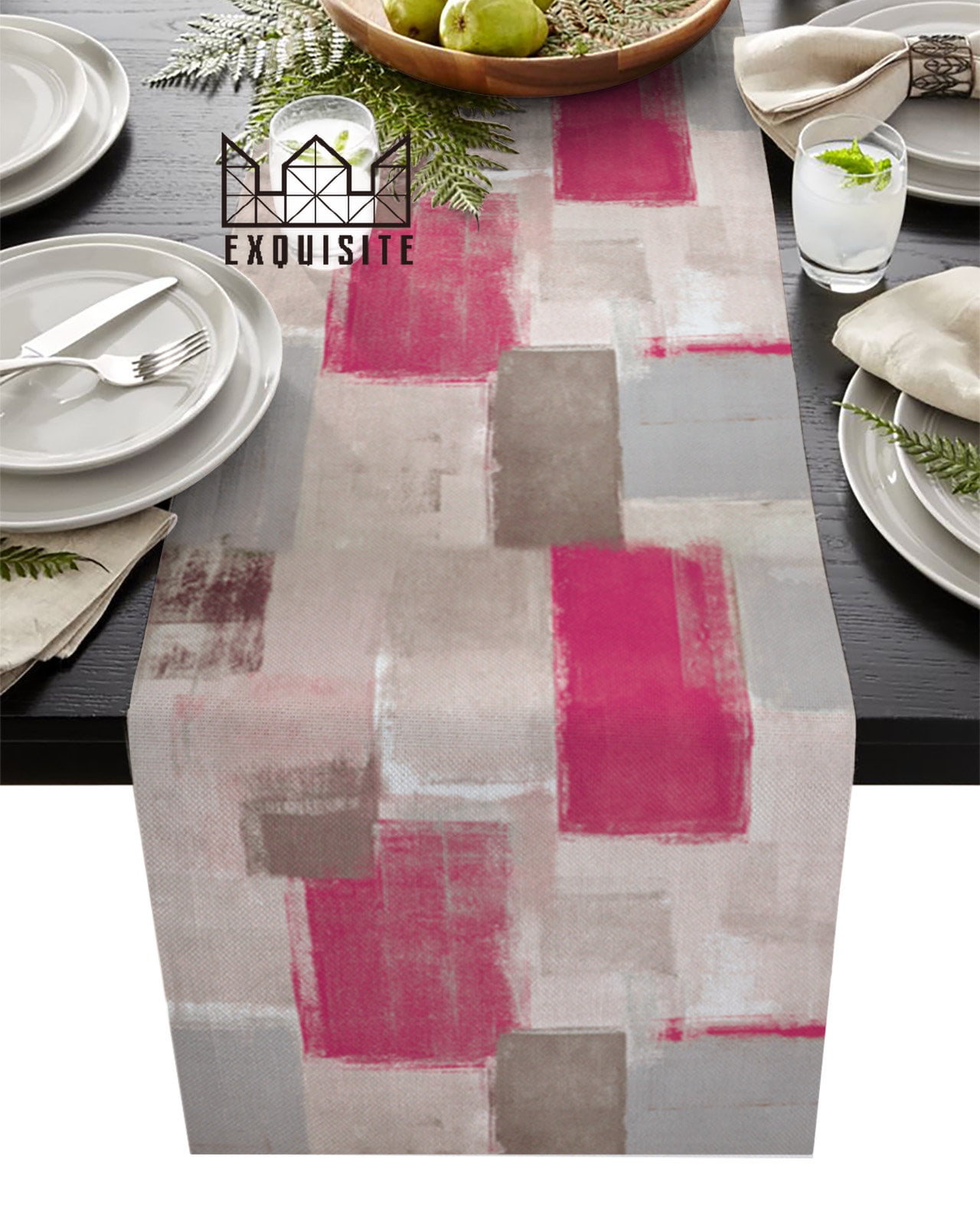 Pink Smudge Paint Square Painting Wall Coffee Table r Home r Farmhouse ...