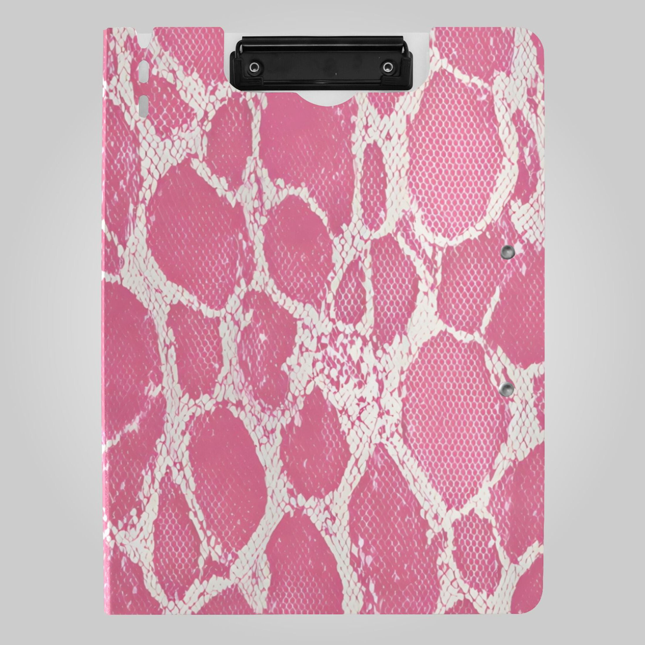 Pink Snake Skin Print Foldable Binder Folder Clipboard with Pen Slot ...
