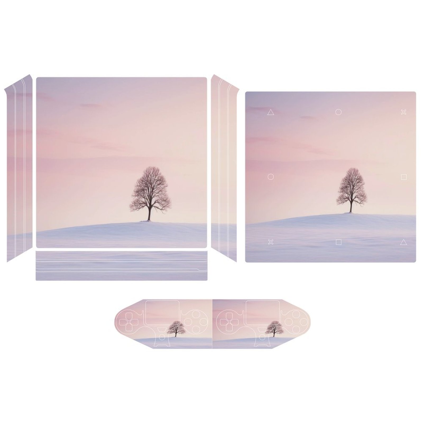 Pink, Snow, Sunset, Trees PS4 Pro/PS4 Slim Skin Sticker For Console And ...