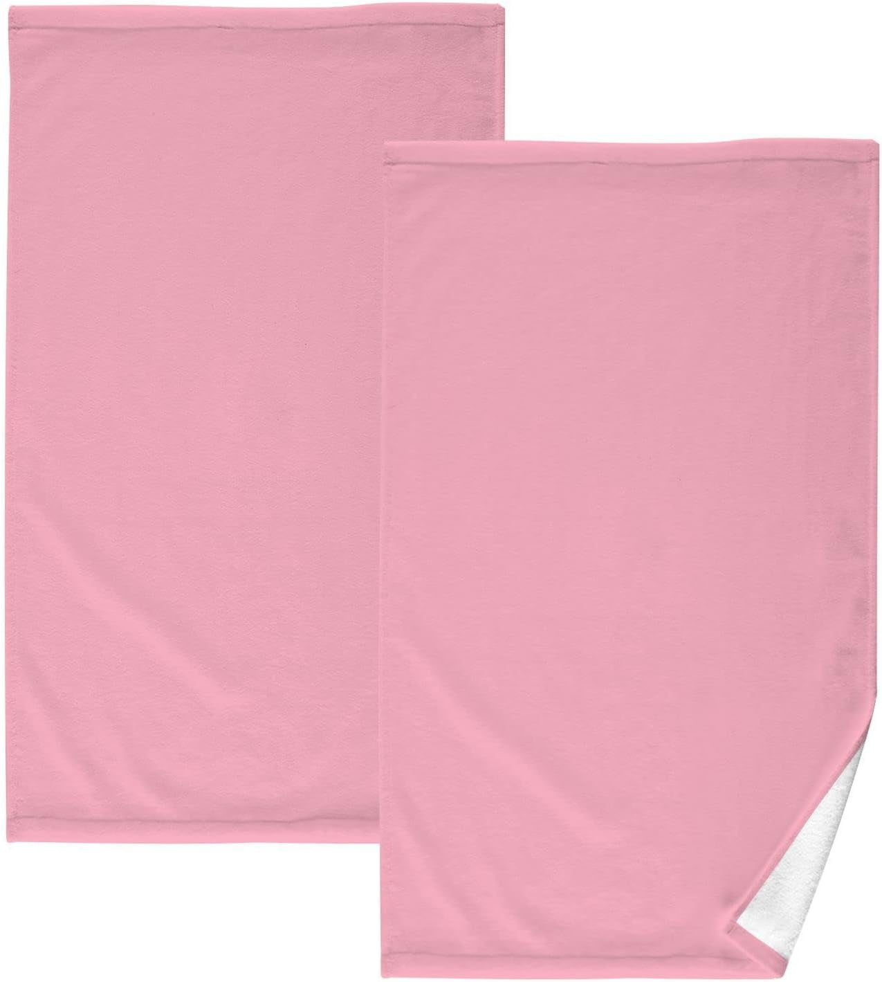 Pink Solid Color Towels Set of 2, Super Soft Absorbent Hand Towel ...