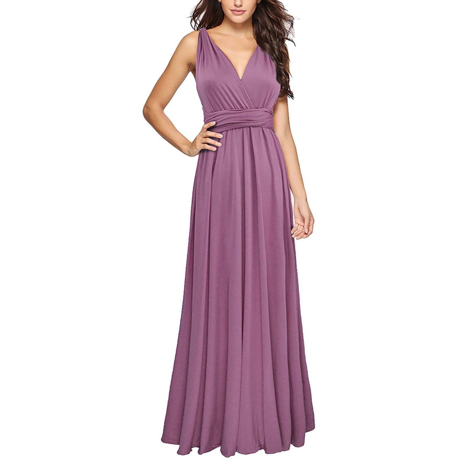 Pink Spandex Full-Length Women's Formal Dress, Wrap Dress Long ...