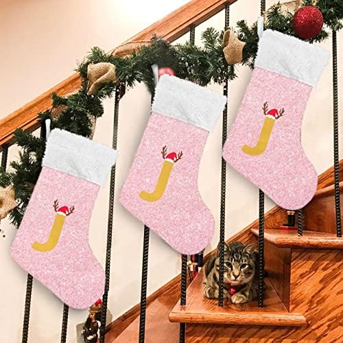 Pink Sparkle Gliter Christmas Stocking Letter J Stocking Personized ...