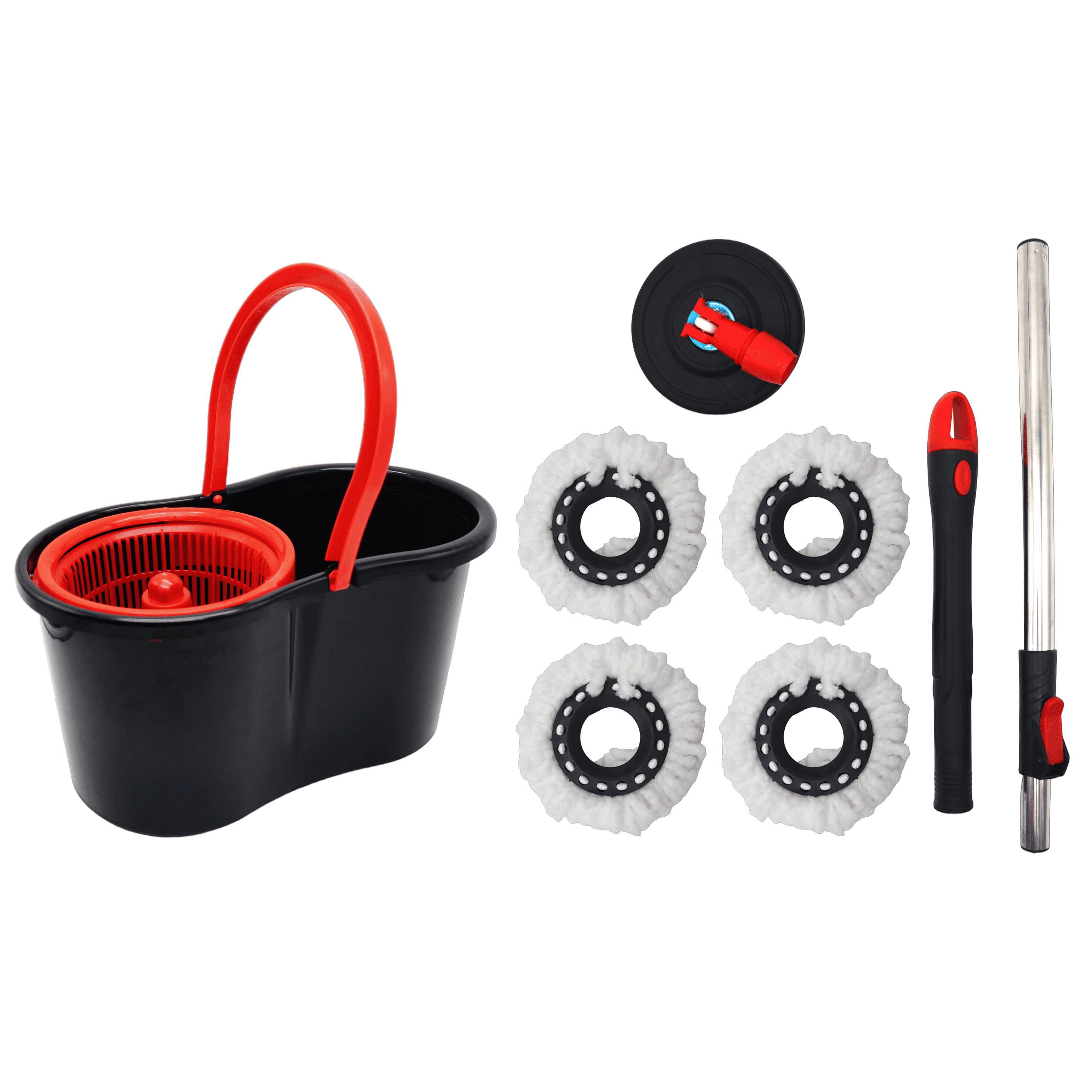 Pink Spin Mop and Bucket with Wringer Set, 360° Spinning Mop Bucket ...