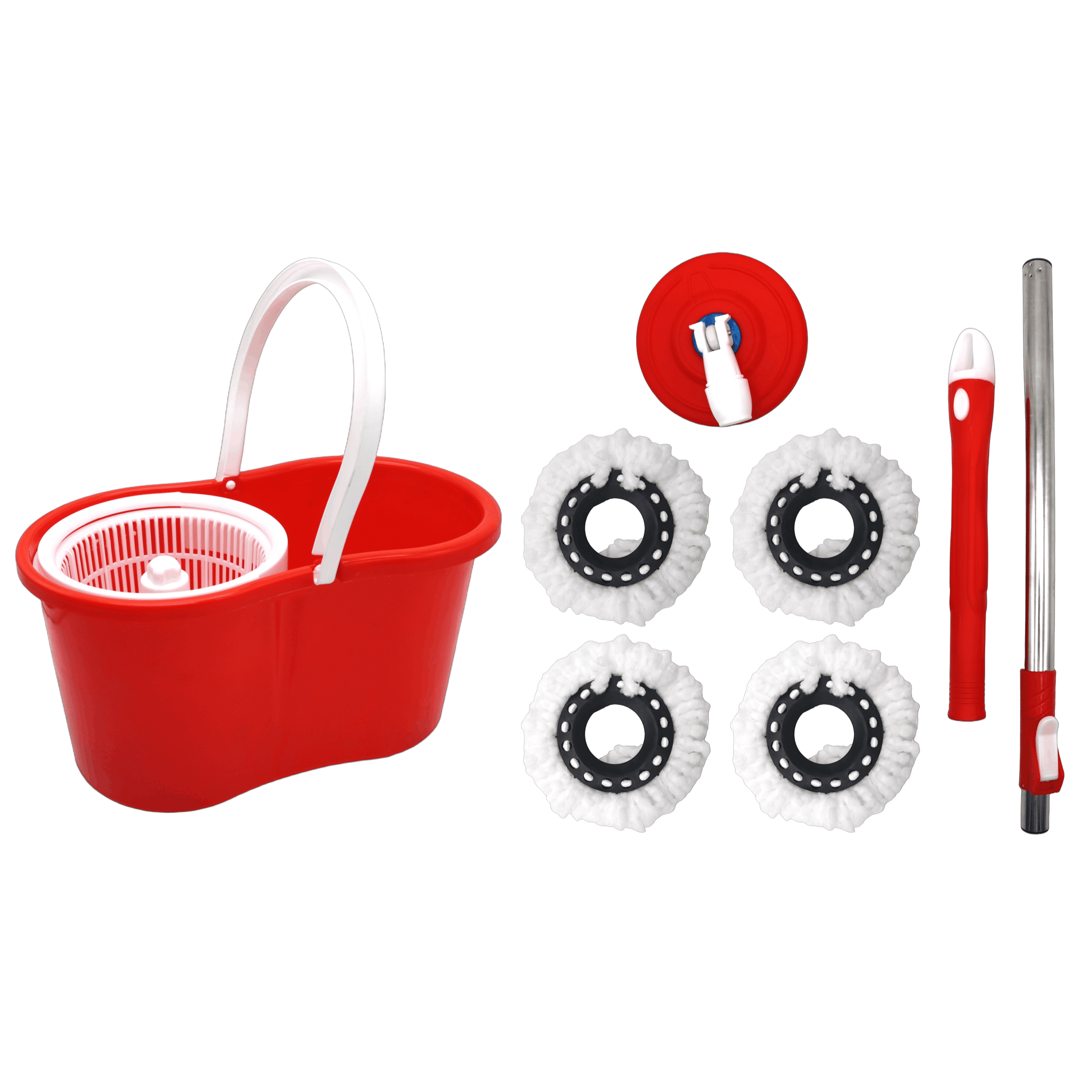 Pink Spin Mop and Bucket with Wringer Set, 360° Spinning Mop Bucket ...