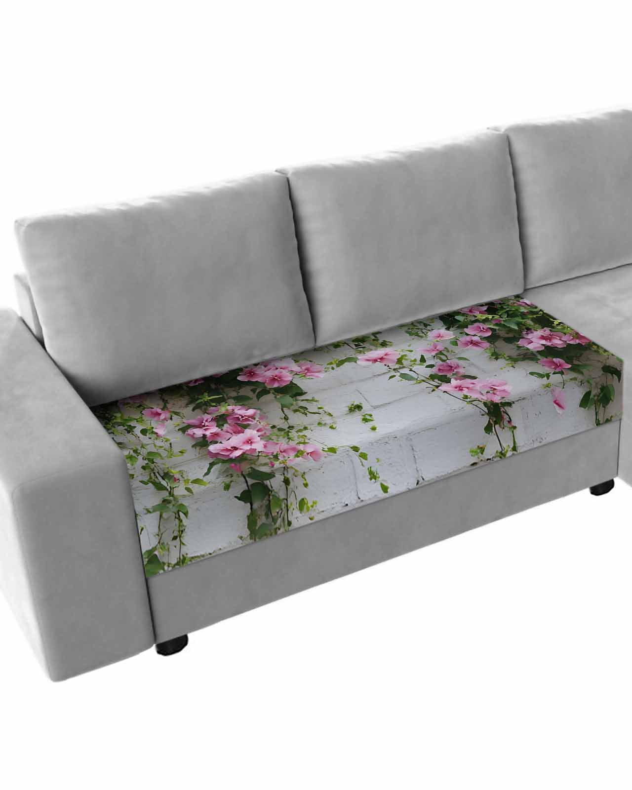 Pink Spring Floral Sofa Couch Cushion Covers Washable, Removable ...