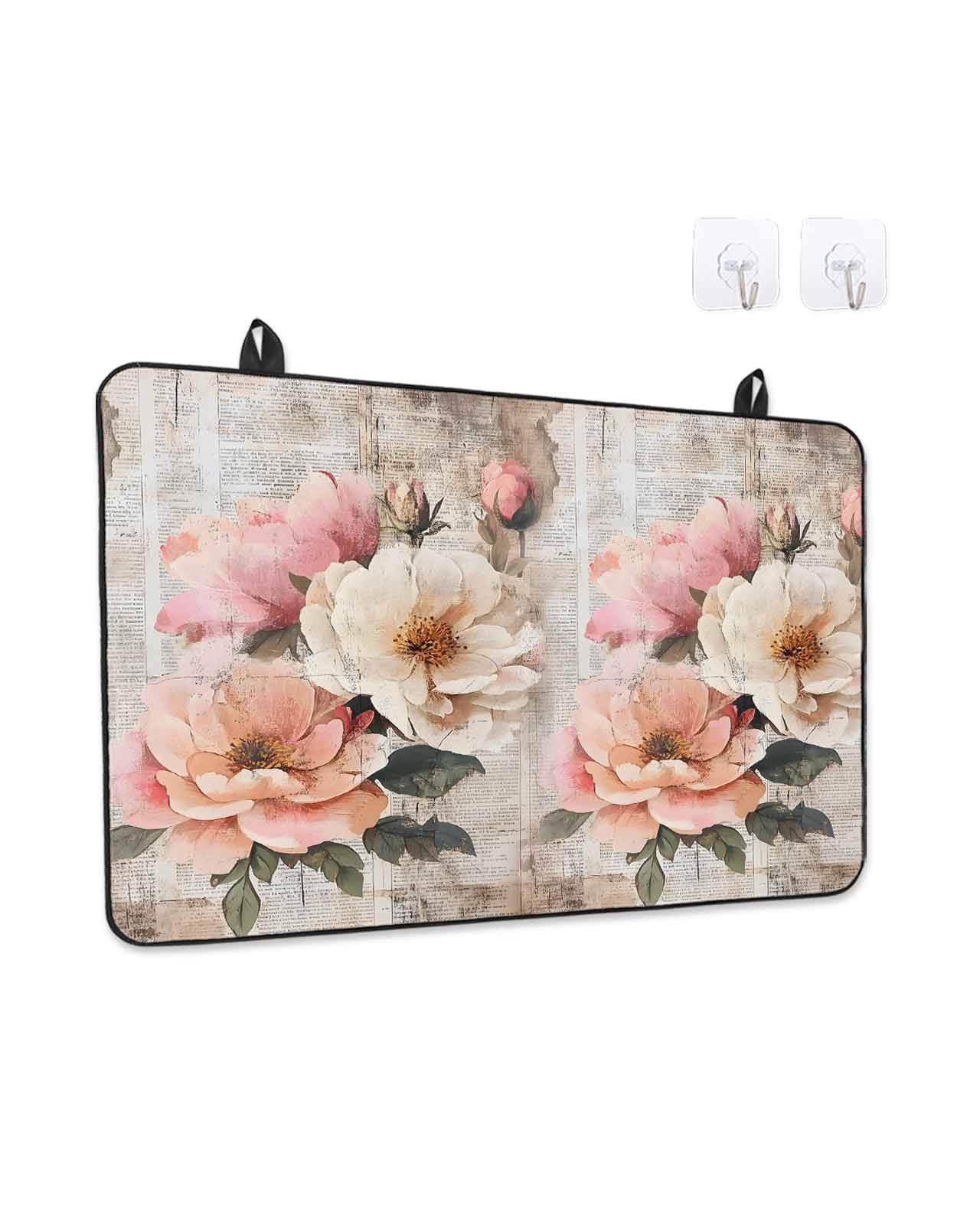 Pink Spring Floral Stove Top Covers for Electric Stove, Kitchen Glass ...