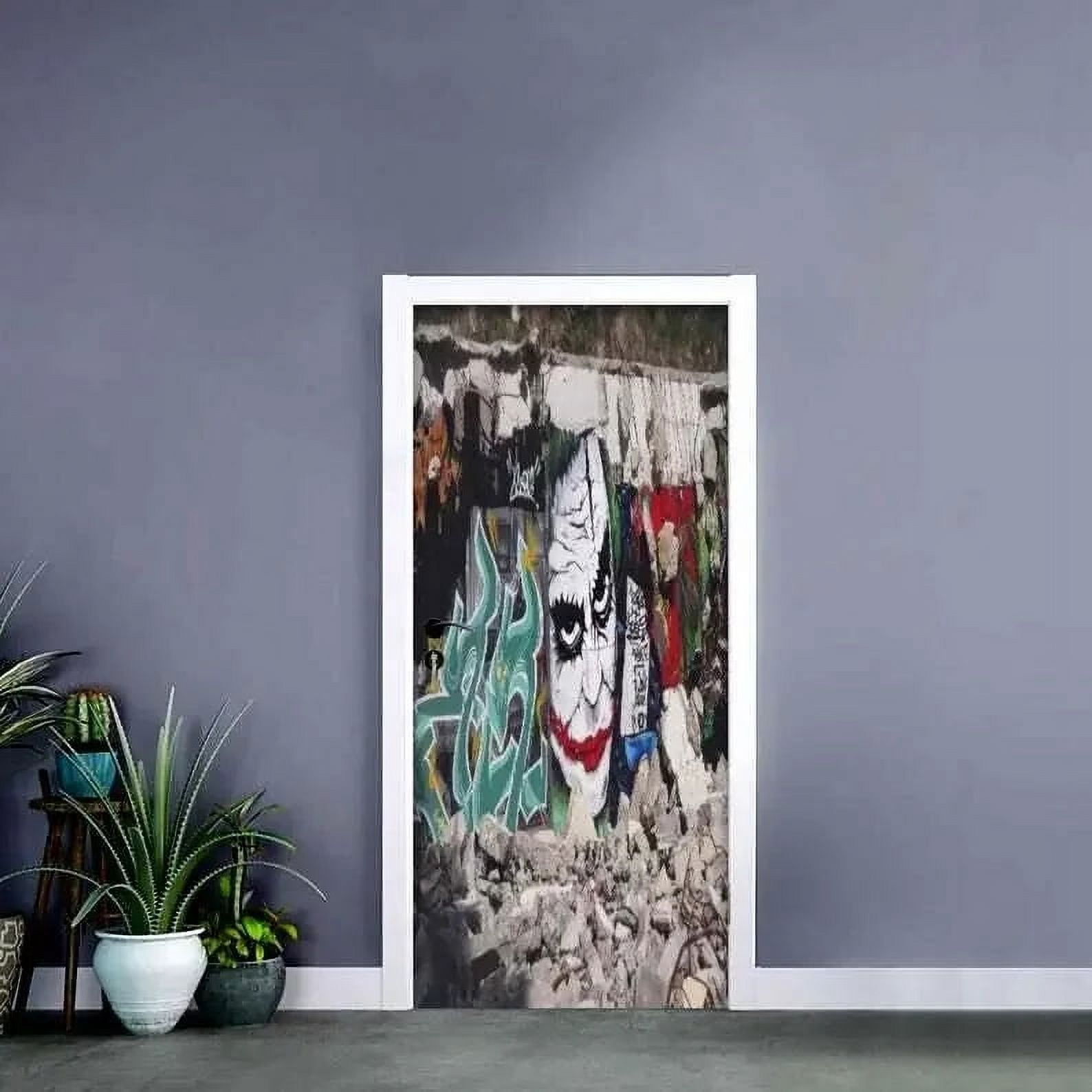 Pink Spring Flowers Door Sticker Watercolor Floral Full Door Cover ...