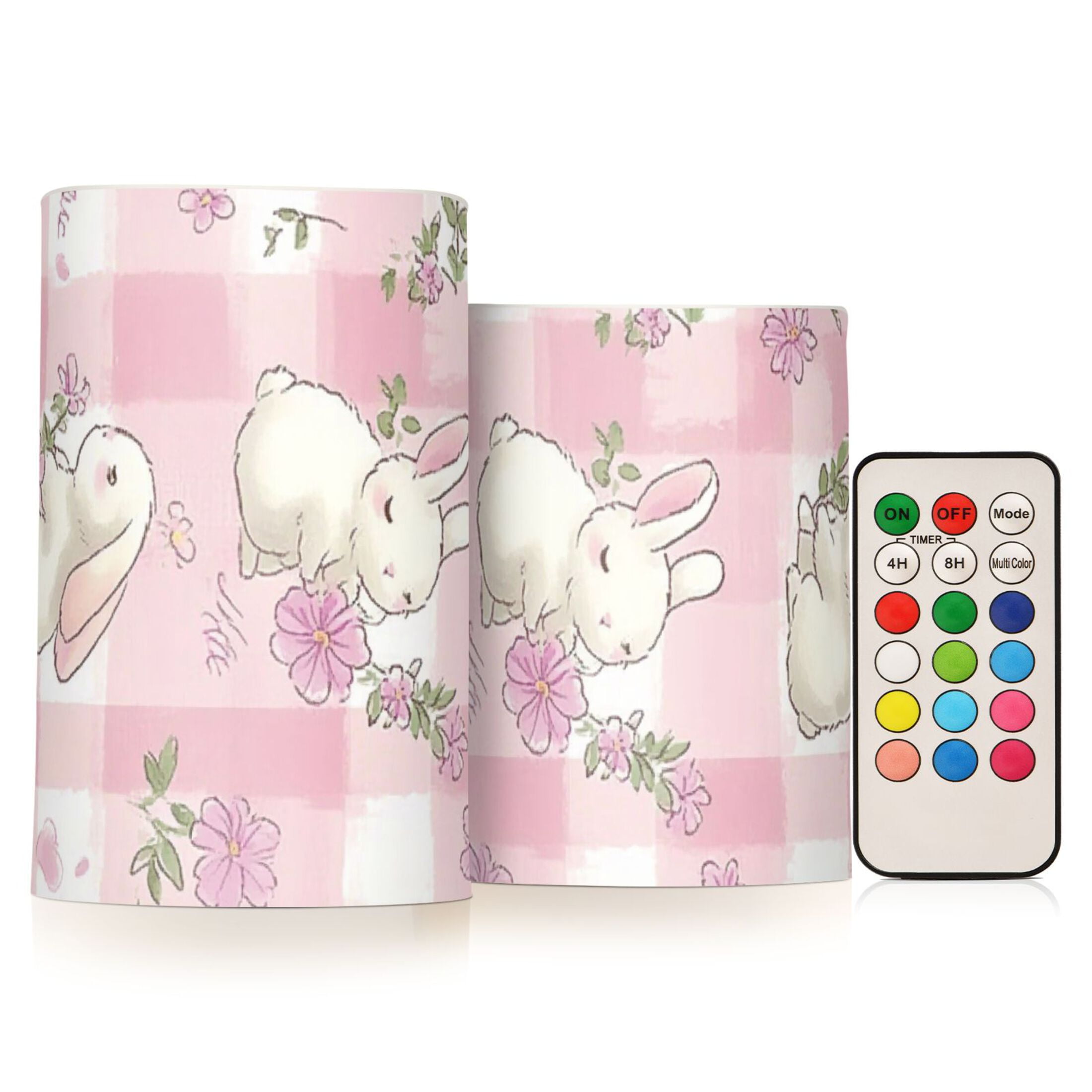 Pink Spring Rabbit Flickering Flameless Candles Battery Operated with ...