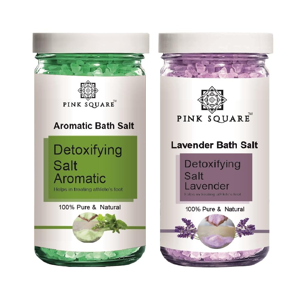 Pink Square Aromatic and Lavender Detoxifying Bath Salt Combo of 2 Each ...