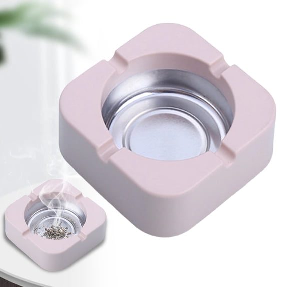 Pink Square Ashtray with Metal Liner,3.5 Inch Heat Resistant Windproof ...