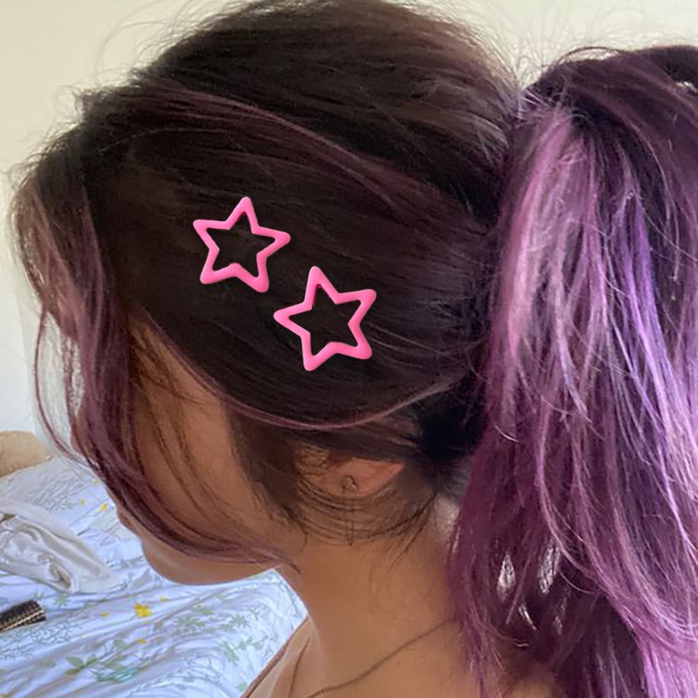 Pink Star Hair Clips for Girls Cute Small Hair Clips for Kids Pentagram ...