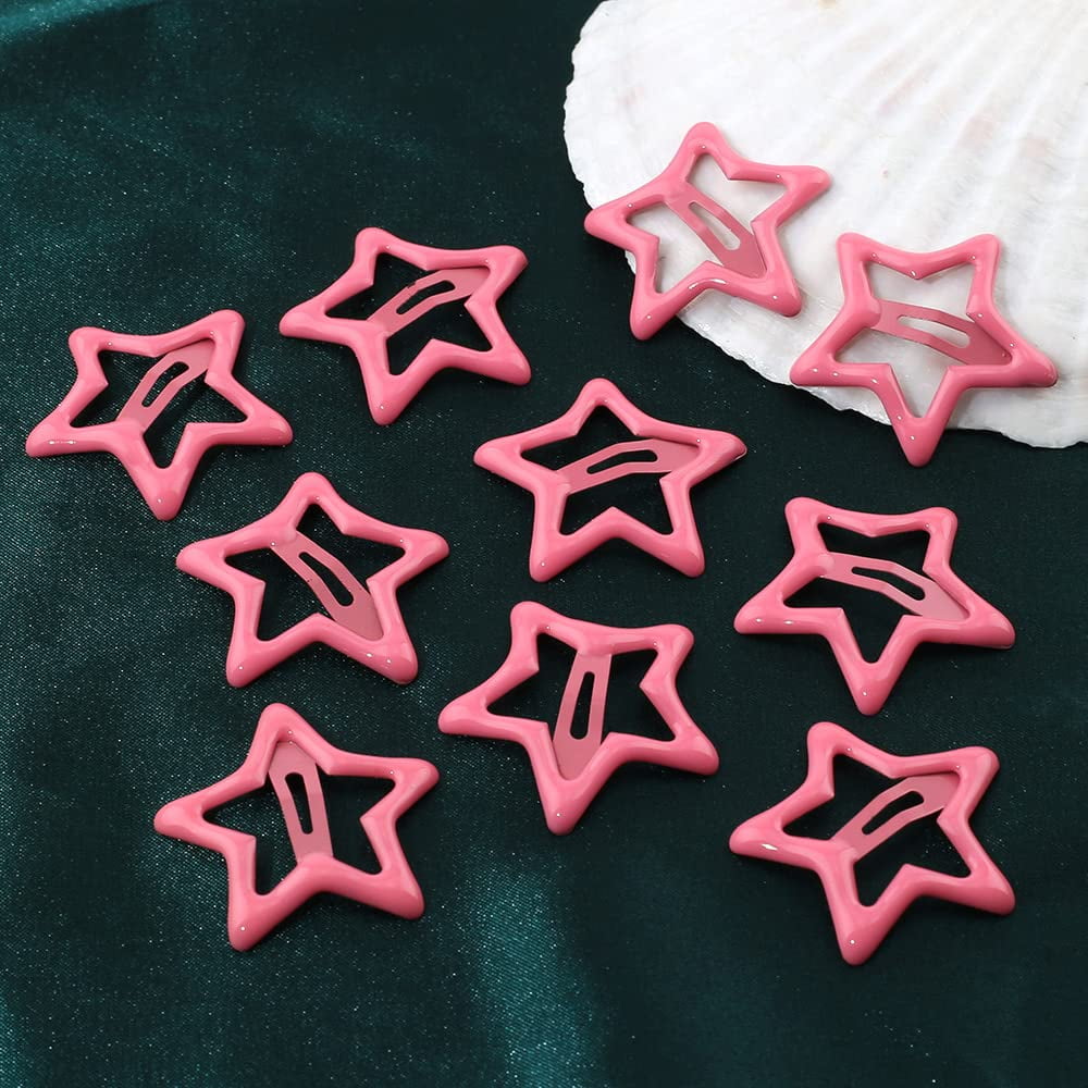 Pink Star Hair Clips for Girls Cute Small Hair Clips for Kids Pentagram ...
