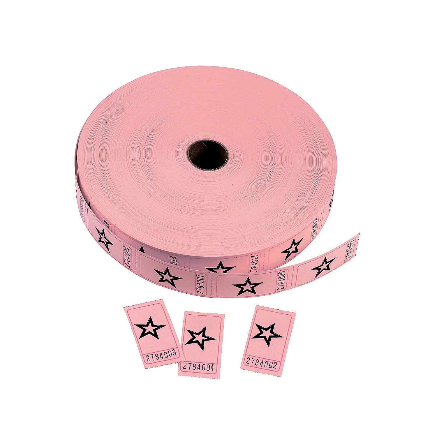 Fun Express Pink Star Single Roll Tickets, 2000 Per Roll, 2 x 1 Inches ...