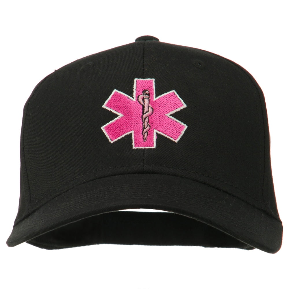 Pink Star of Life Embroidered Cotton Cap - Black OSFM - Walmart.com