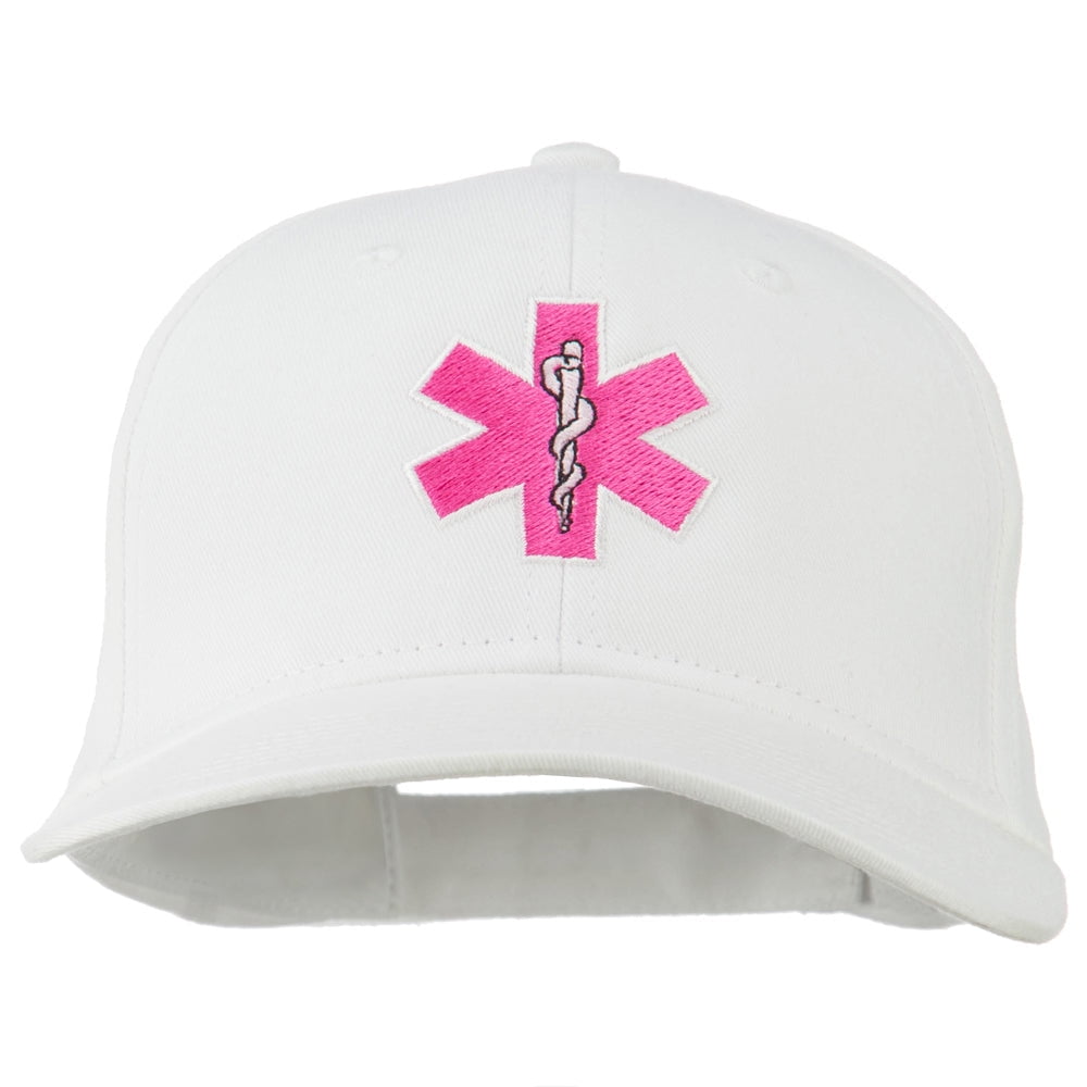 Pink Star of Life Embroidered Cotton Cap - White OSFM - Walmart.com