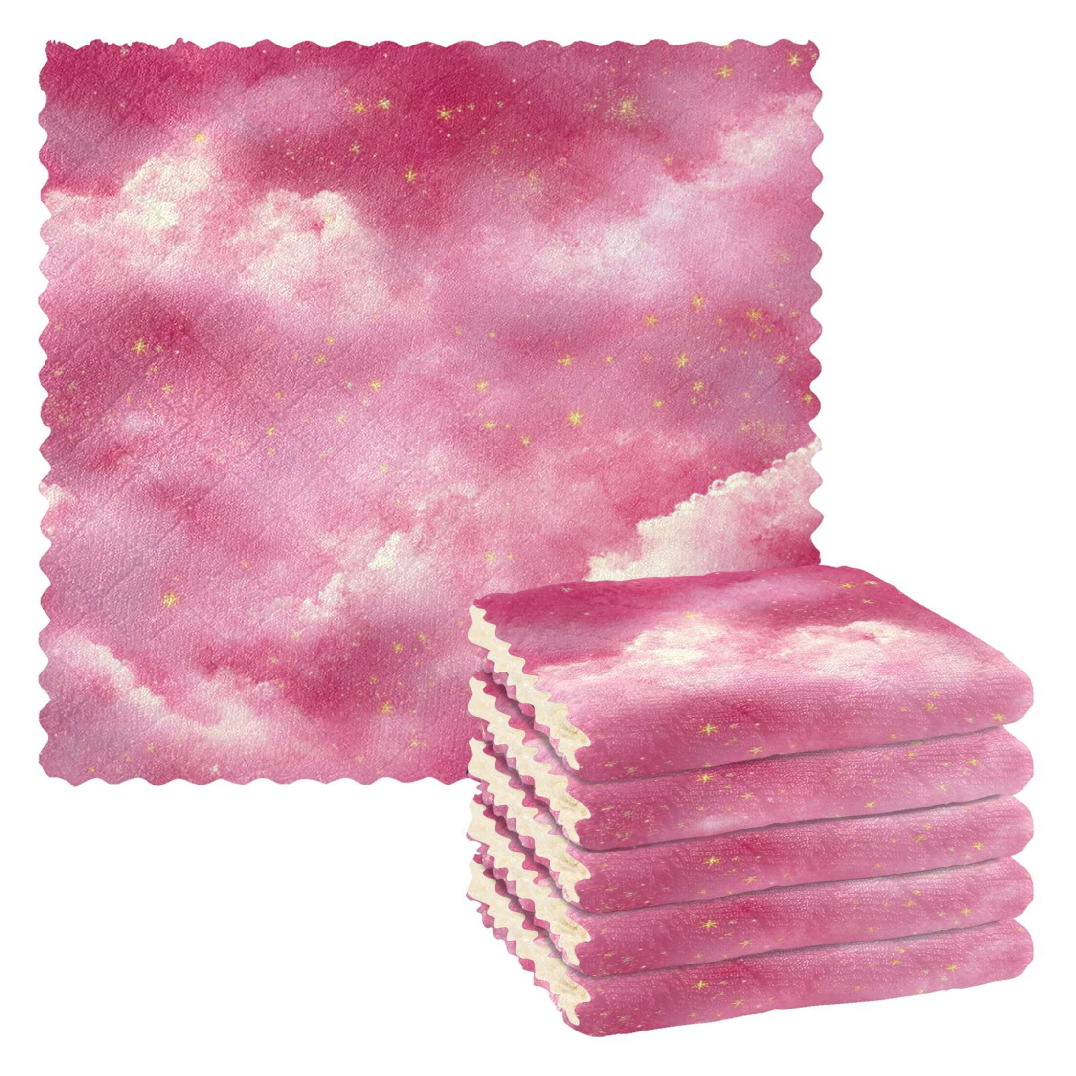 Pink Starry Sky 6 Pack Kitchen Cleaning Cloths 11'' x 11'', Super ...