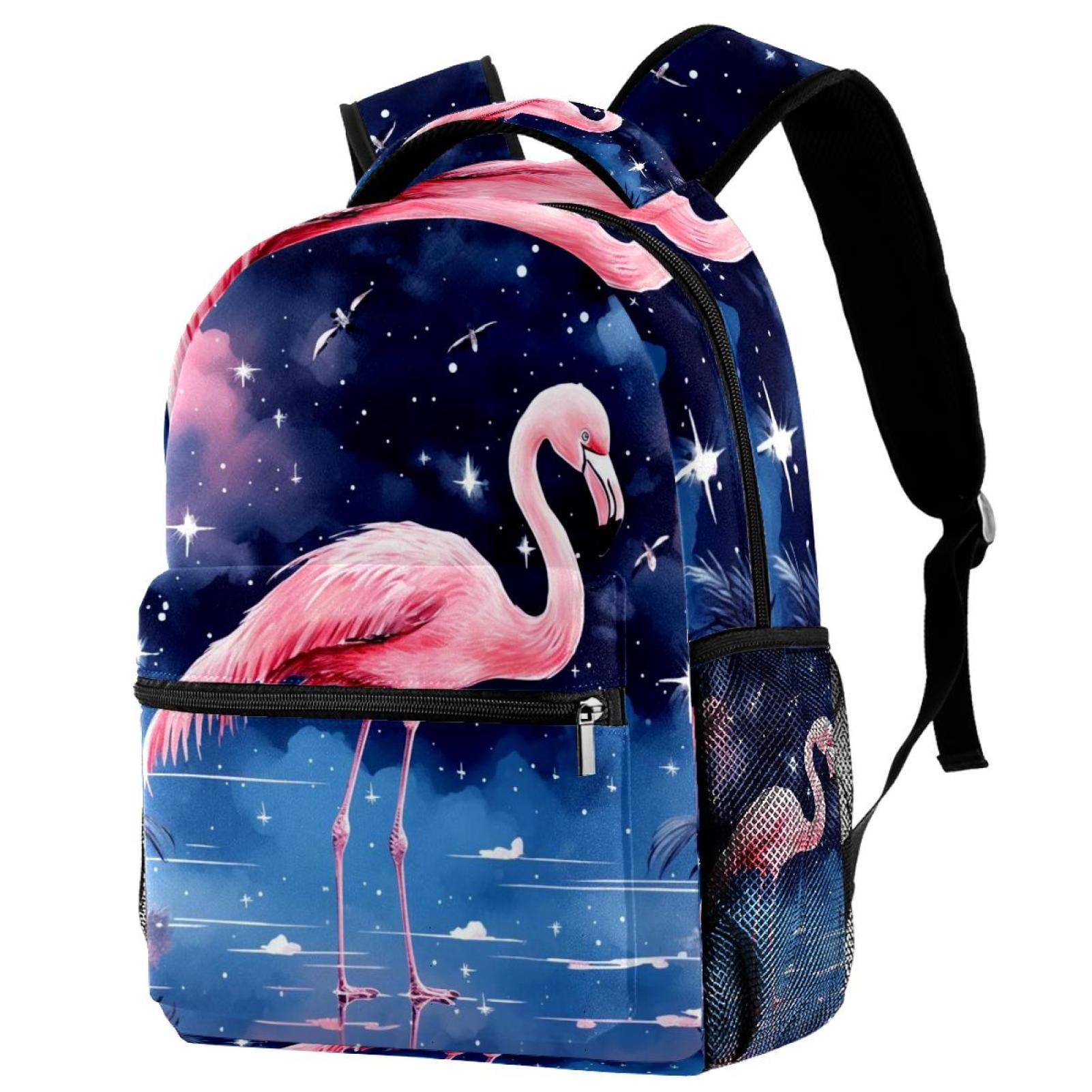 Pink Starry Sky Flamingo Casual Backpacks Lightweight Premium Backpack ...