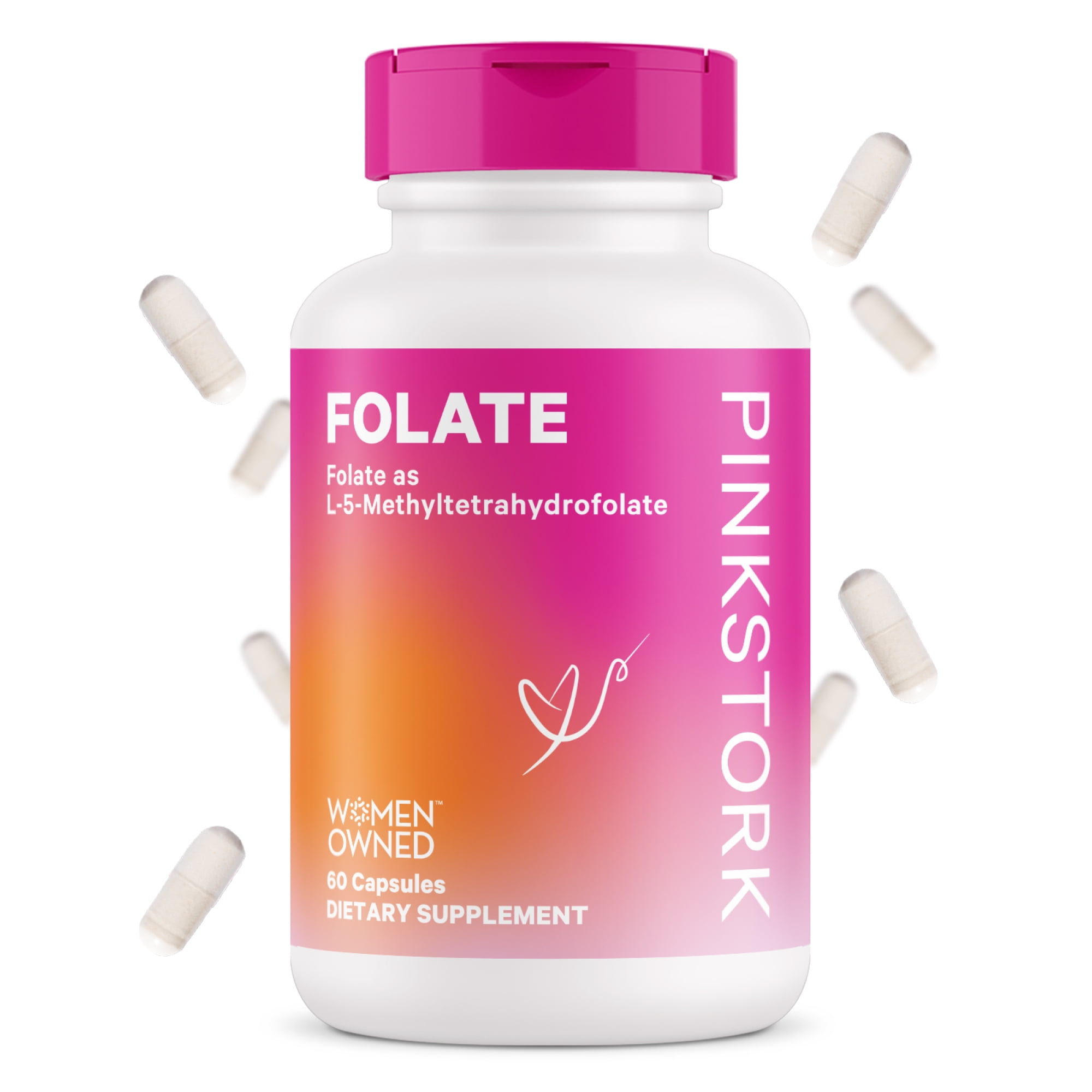 Pink Stork Folate: Methyl Folate - MTHFR Acid, Natural Form of Folic ...