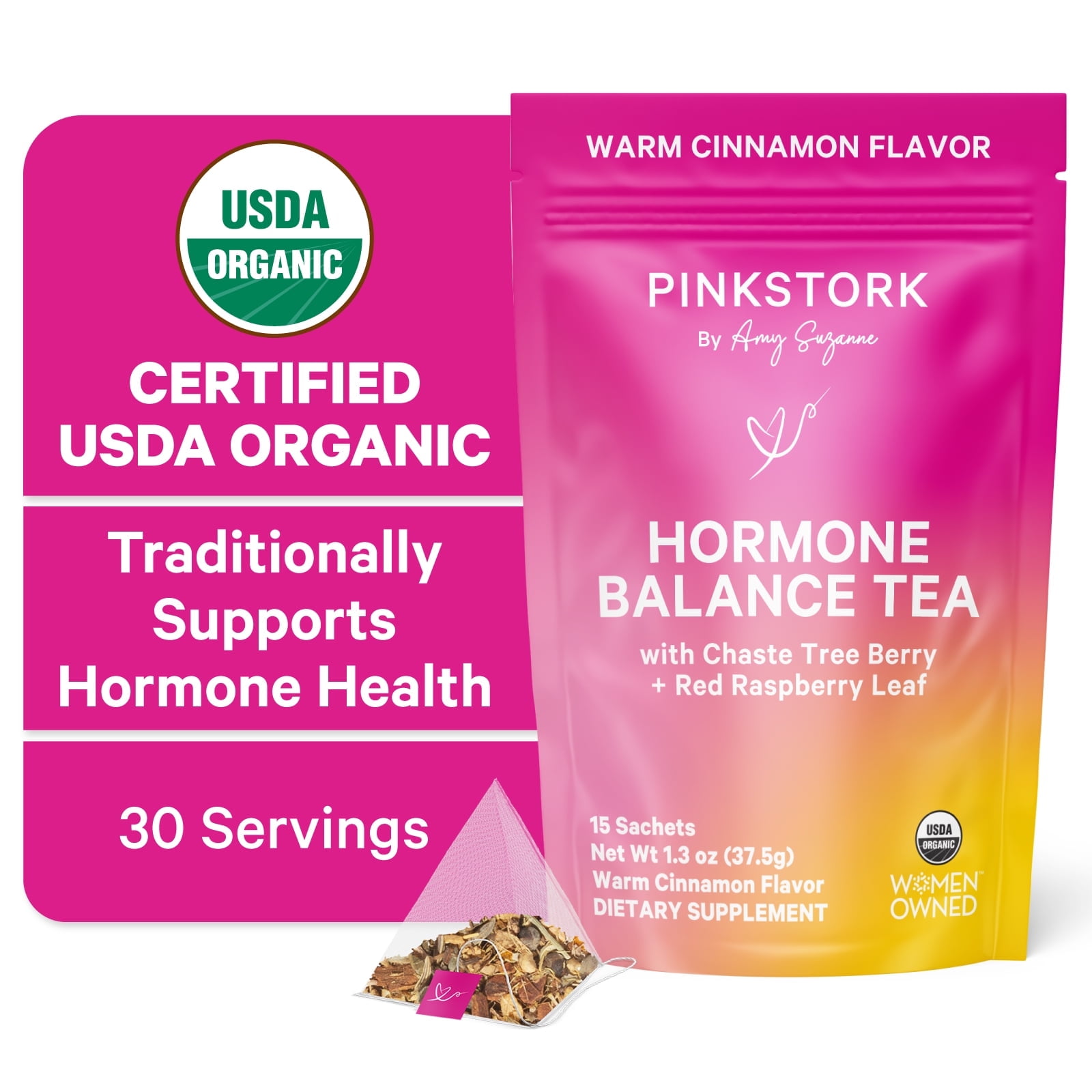 Pink Stork Hormone Balance Tea with Chaste Tree Berry, Raspberry Leaf ...
