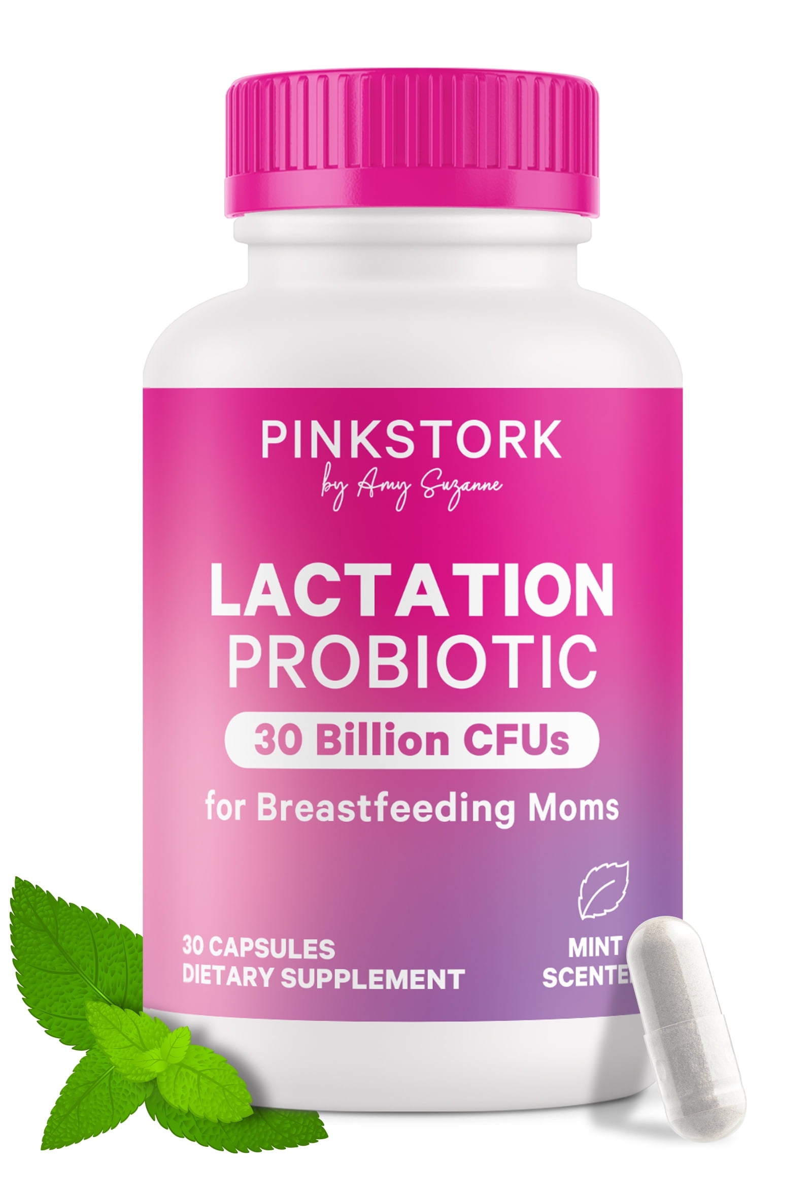 Pink Stork Lactation Probiotic - 30 Billion CFUs Support Breast Milk ...