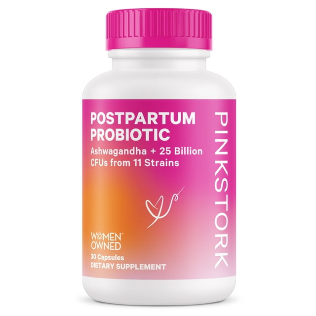 Pink Stork Postpartum Probiotics for Women with Ashwagandha and ...