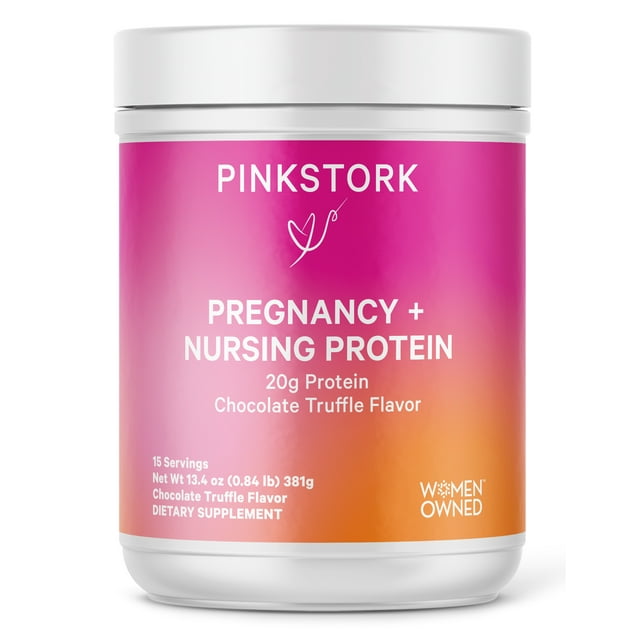 Pink Stork Pregnancy + Nursing Protein: Chocolate Protein Powder for ...