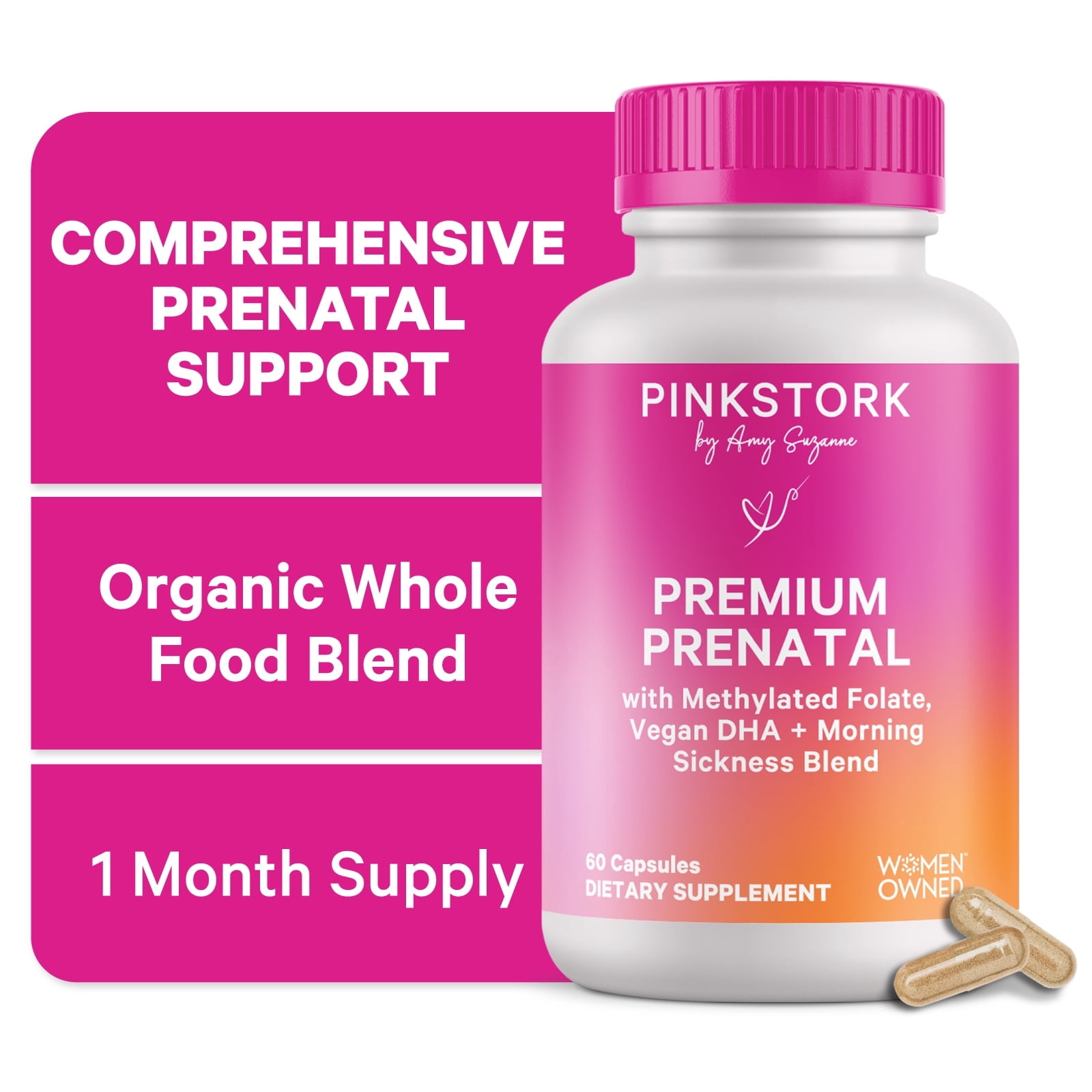 Pink Stork Premium Prenatal Multivitamin Supplements with Folate ...