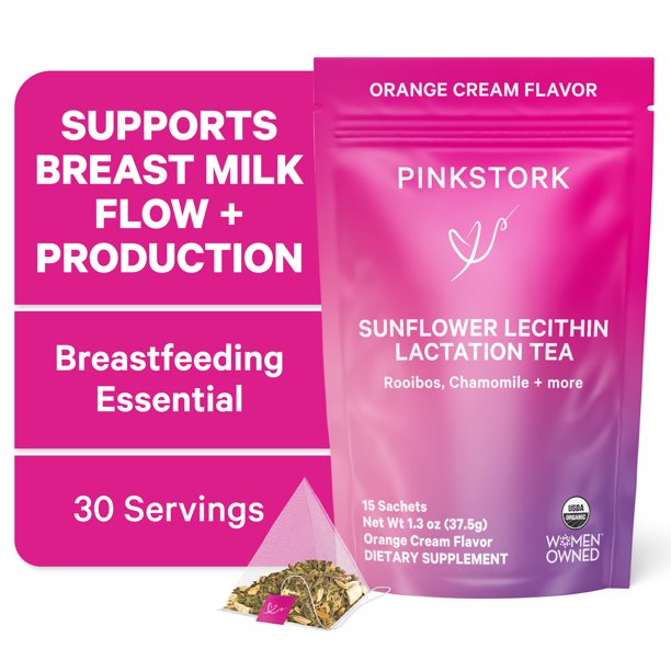 Pink Stork Sunflower Lecithin Lactation Tea, Vanilla Orange, 15 Sachets ...
