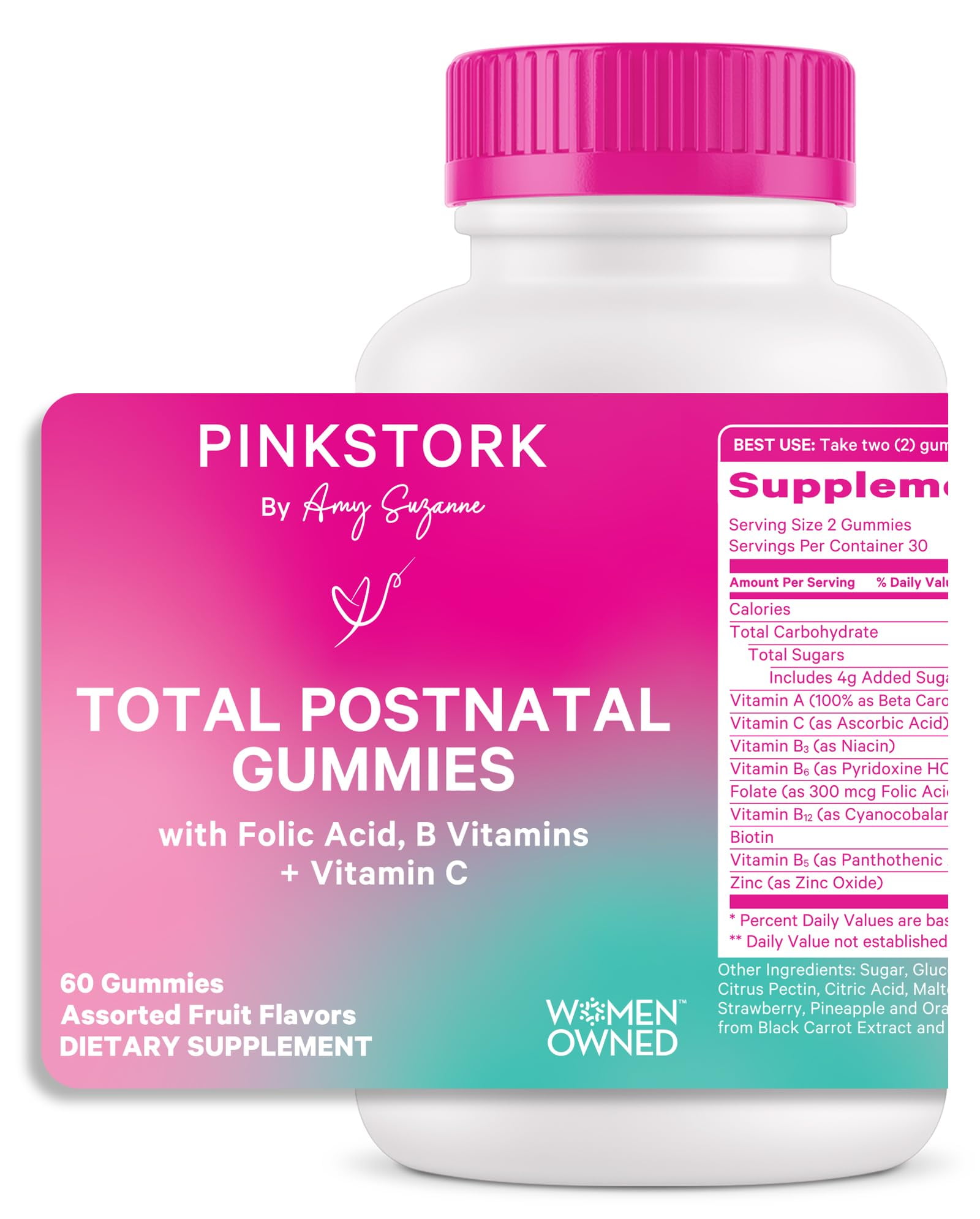 Pink Stork Total Postnatal Vitamin Gummies - Multivitamin for ...